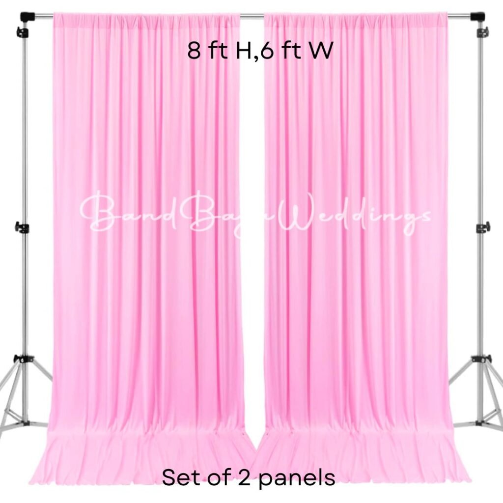 Backdrop Curtain -Light Pink - Band Baja Weddings