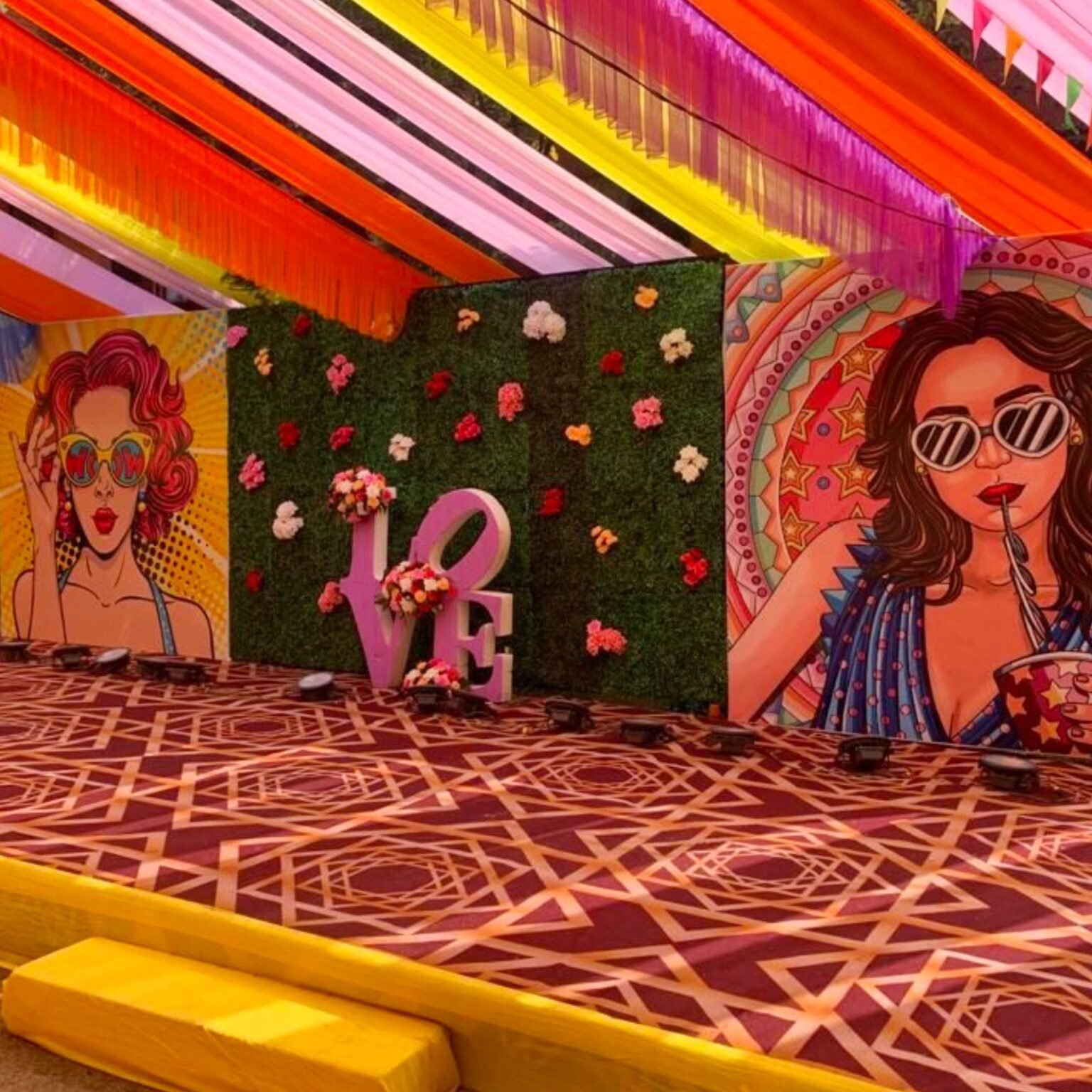 Digital Print backdrop for events - Band Baja Weddings